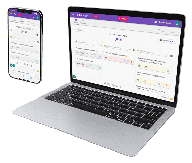 Retrospected: simple, powerful app for efficient online retros
